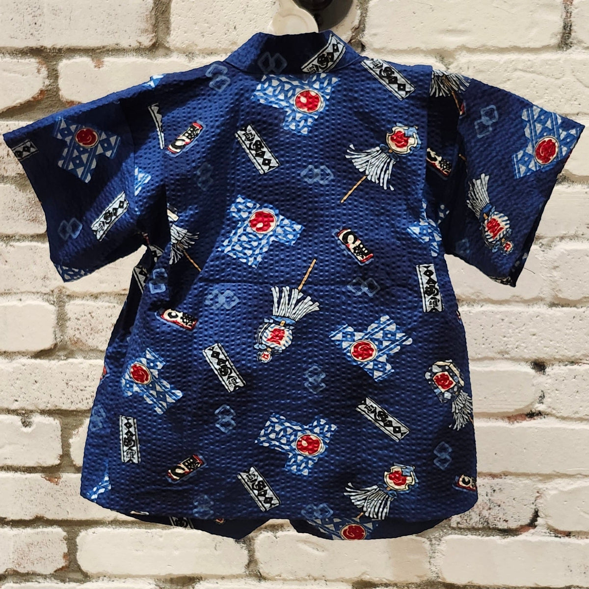 Boys 1pc Jinbei - Navy blue festival print | Pac West Kimono