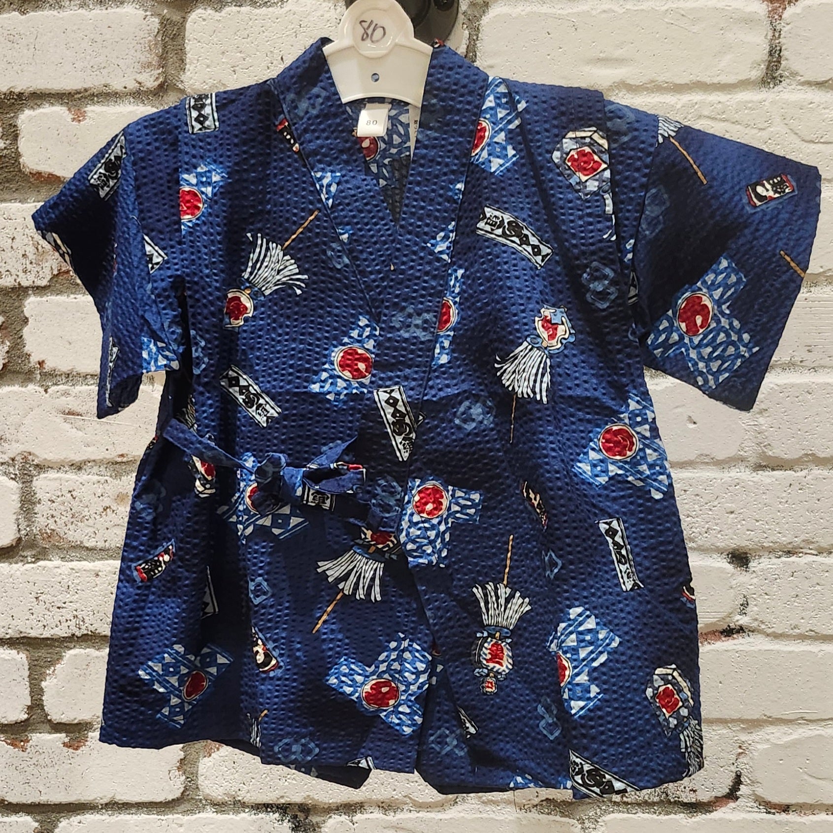 Boys 1pc Jinbei - Navy blue festival print | Pac West Kimono