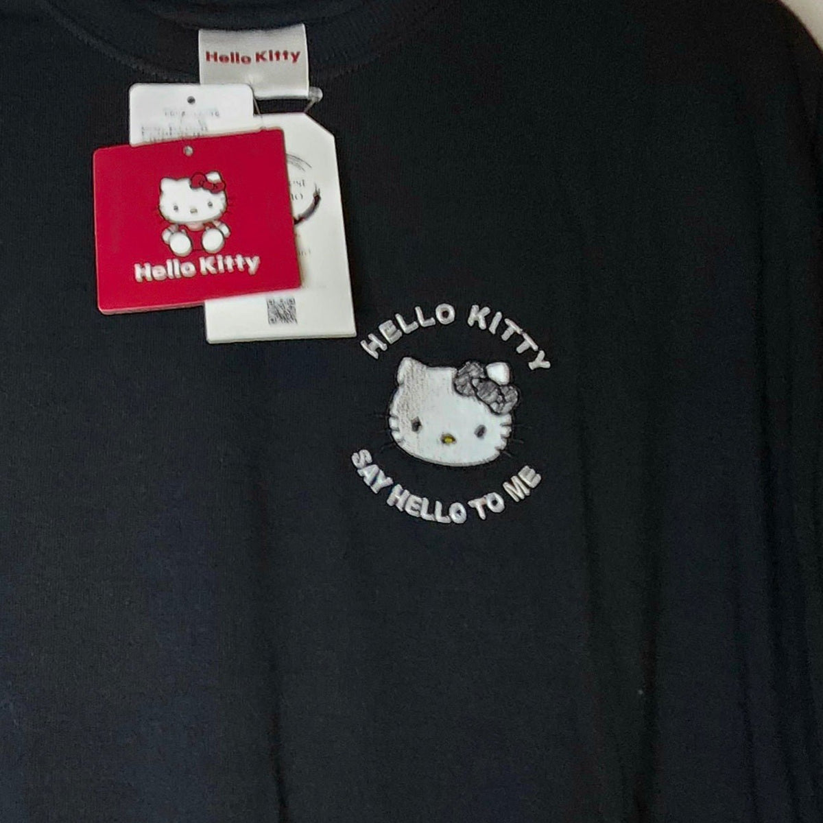 Cute shirt - Hello Kitty tufted design black and white– Pac West Kimono