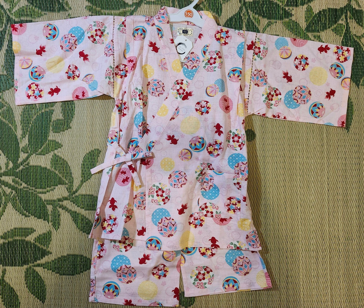 Girls 2pc Jinbei - Kingyo gold fish circular patterns | Pac West Kimono