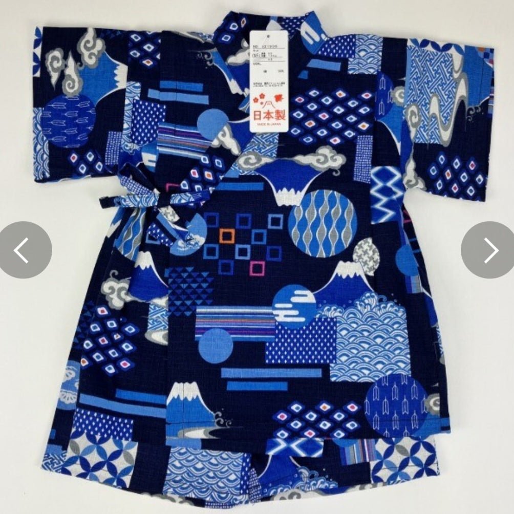 Jinbei Boys - Mt Fuji & Japanese patterns Navy | Pac West Kimono