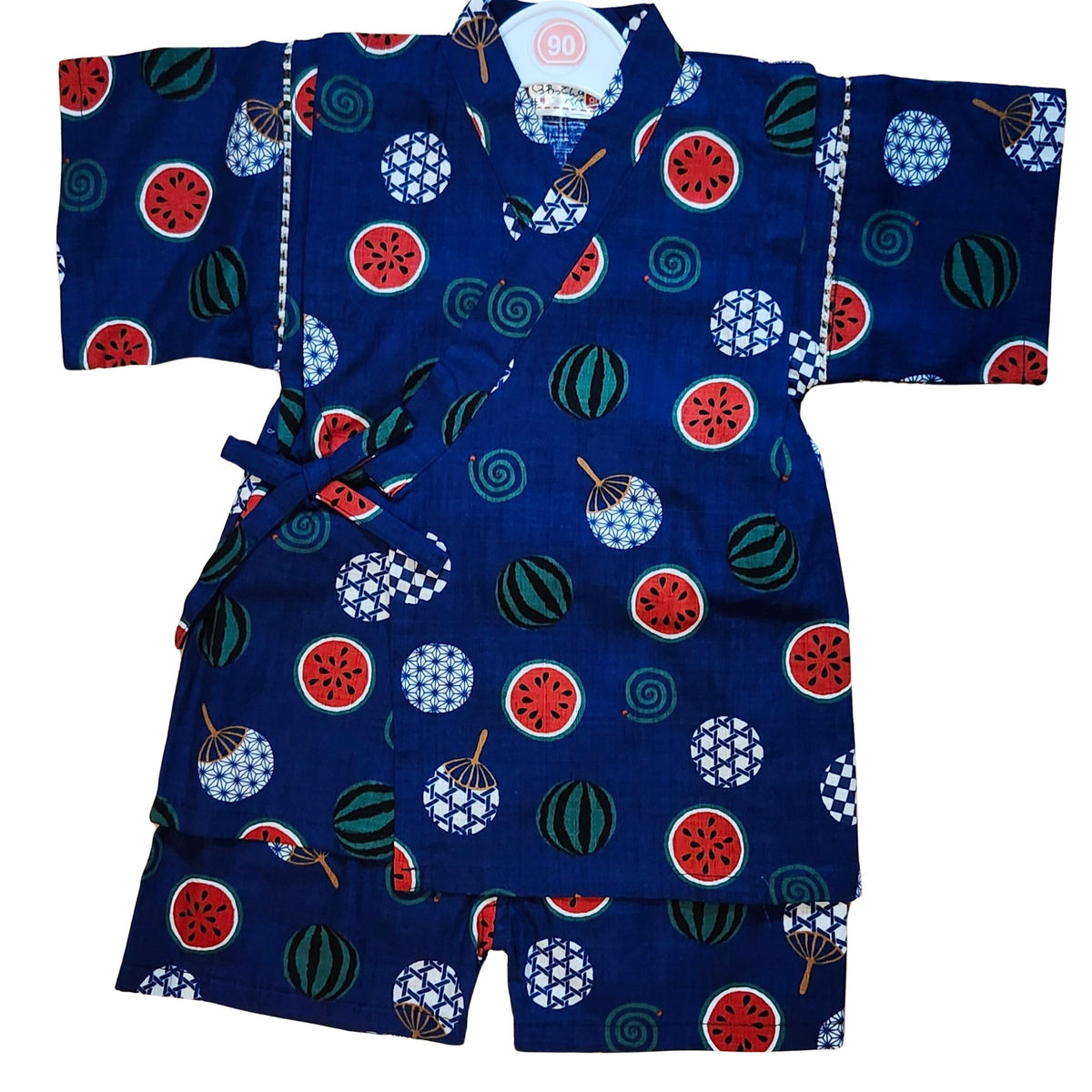Jinbei Boys - Watermelon and fans. Navy/White– Pac West Kimono