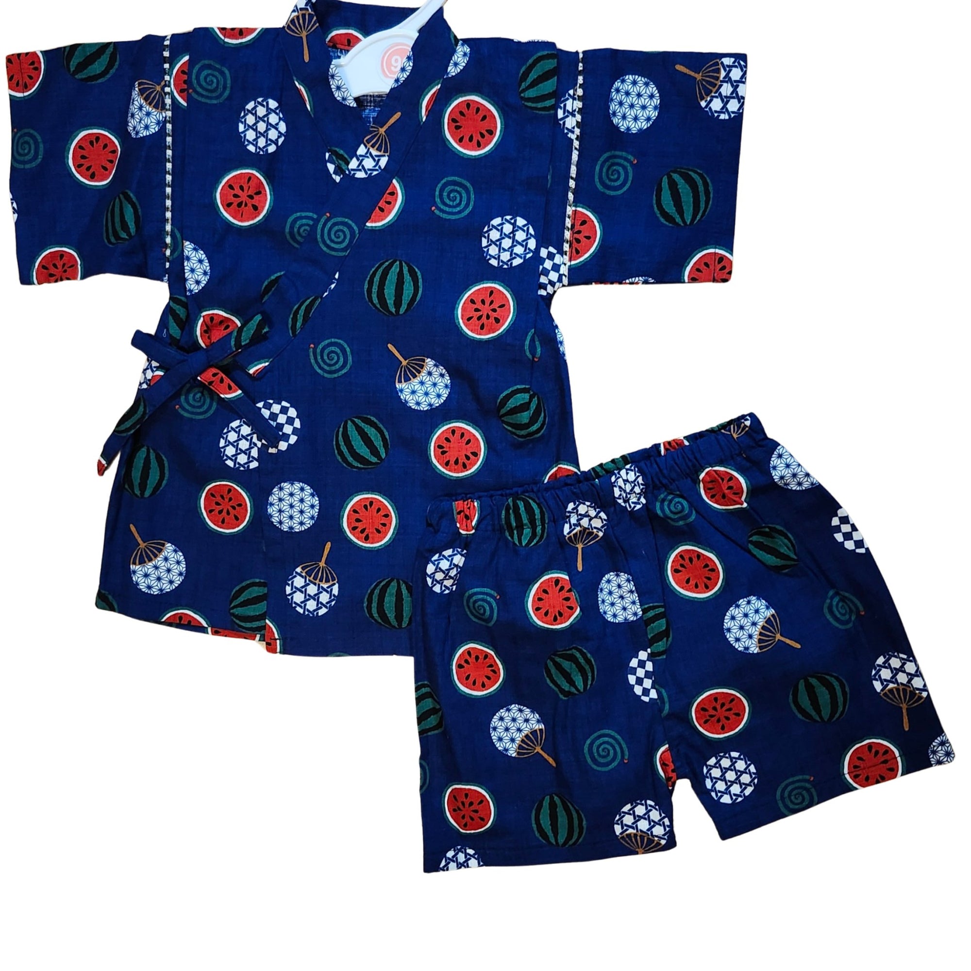 Jinbei Boys - Watermelon and fans. Navy/White | Pac West Kimono