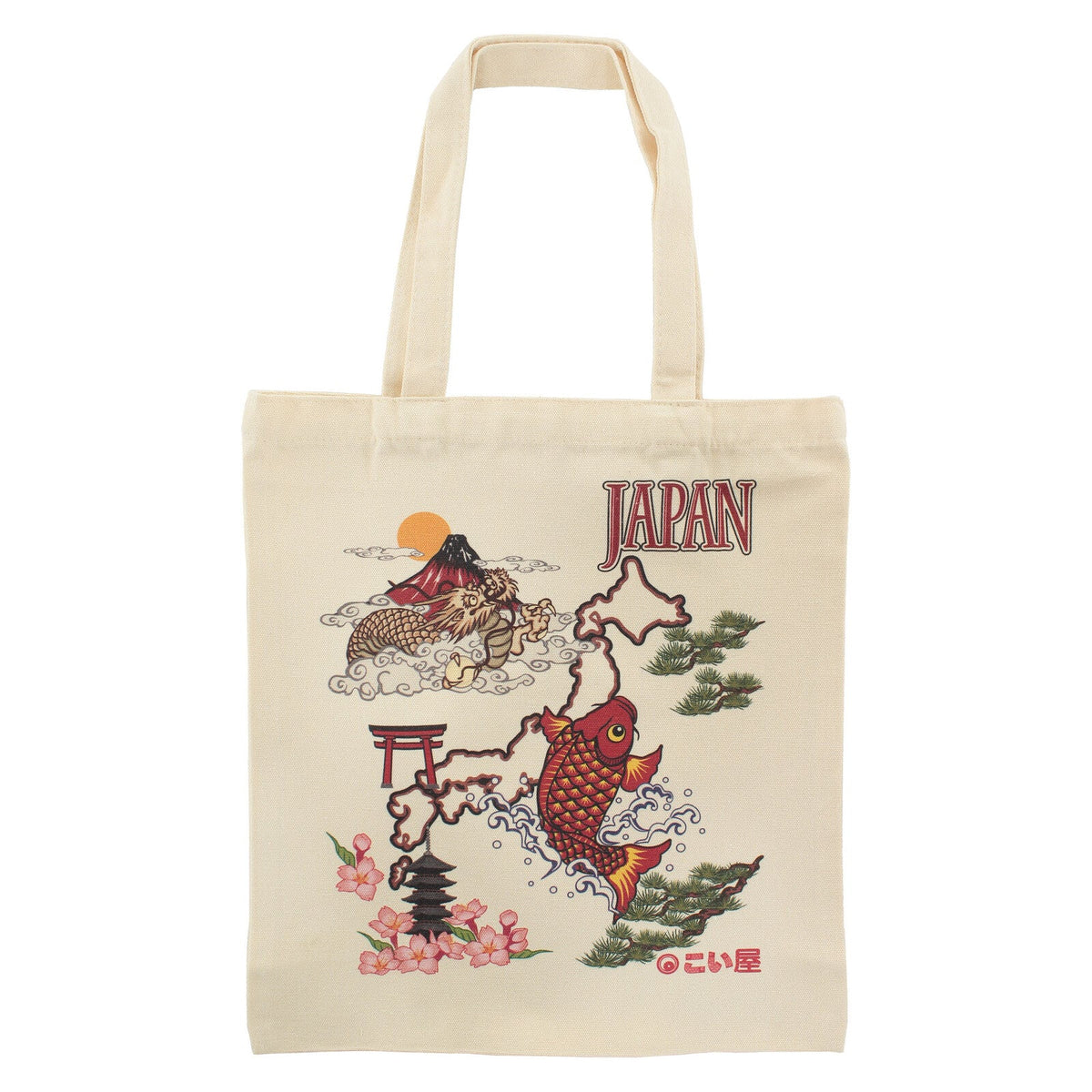 Tote bag -Map of Japan and koi fish | Pac West Kimono