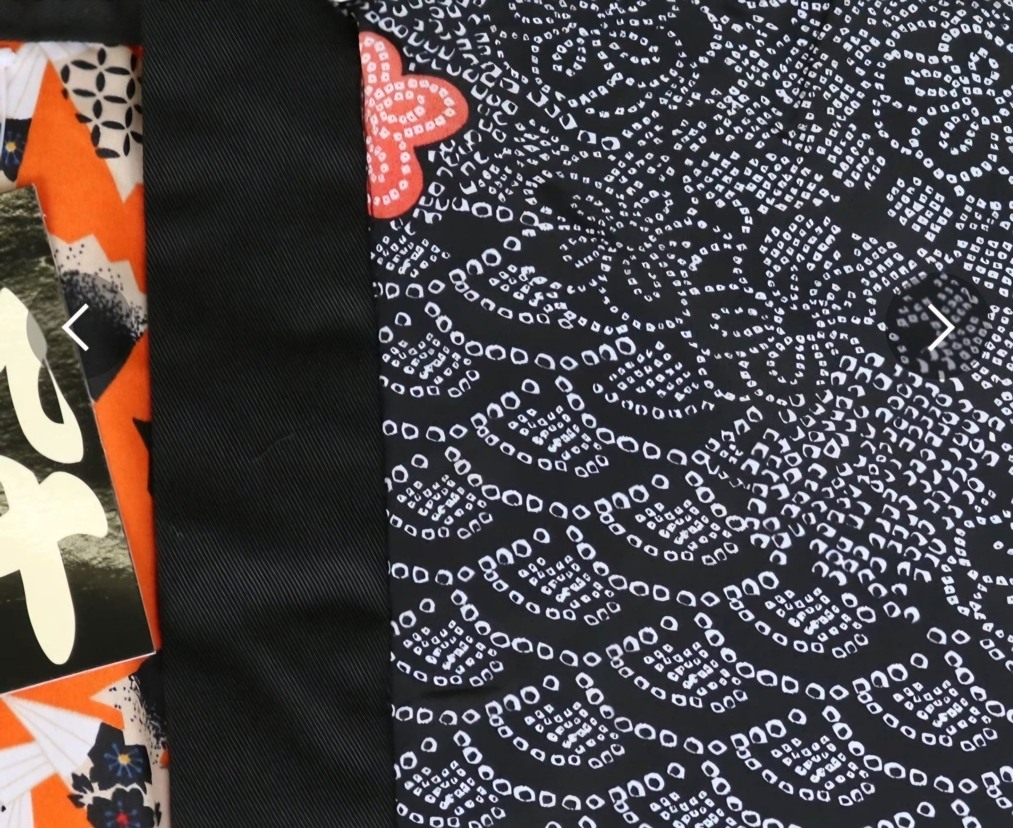 Traditional Japanese reversible Hanten coat - traditional dots and fan ...