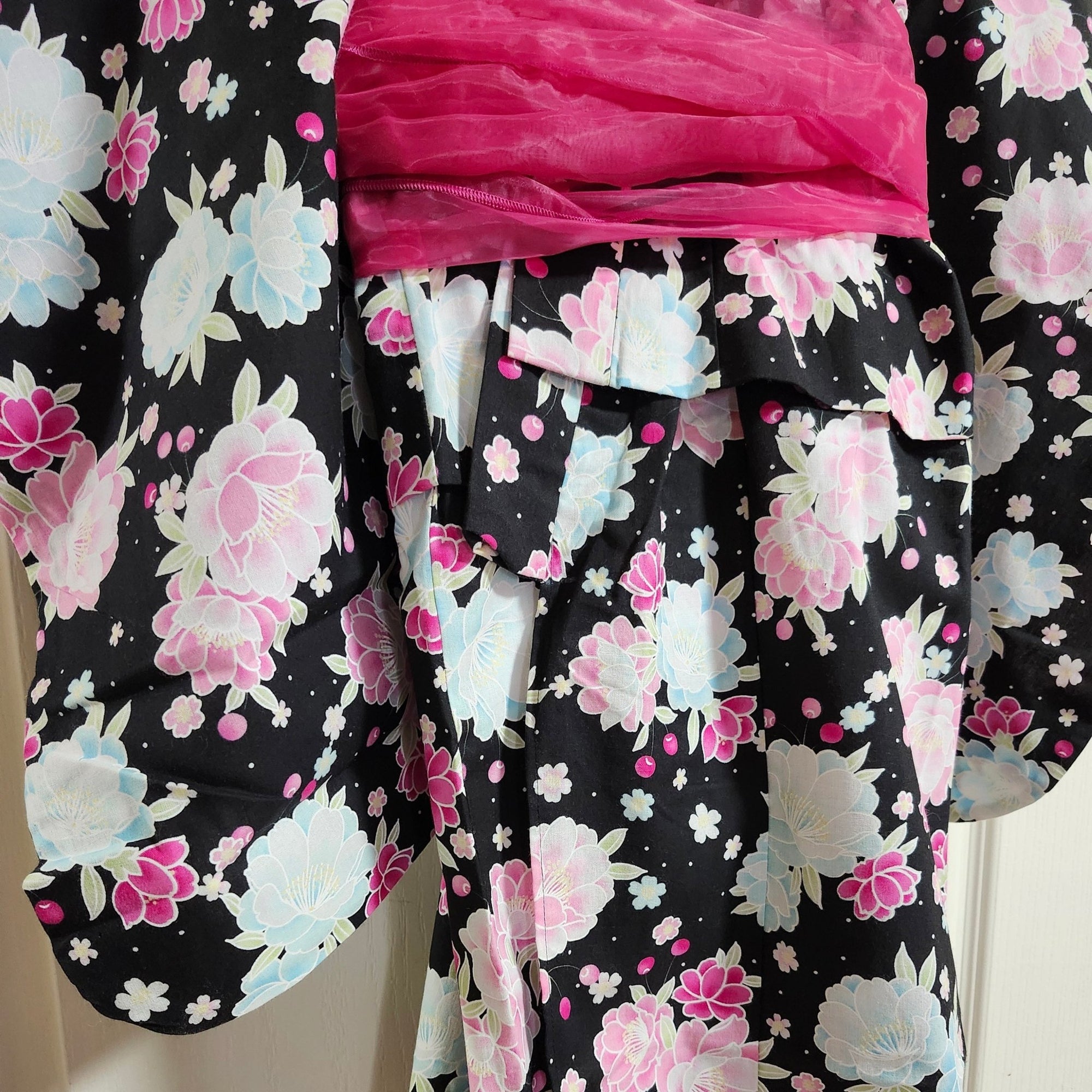 Traditional Japanese Yukata for girls. Cotton casual kimono 110cm Pink ...