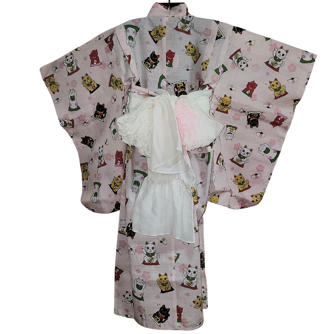 Yukata Girls - Pink Maneki neko | Pac West Kimono