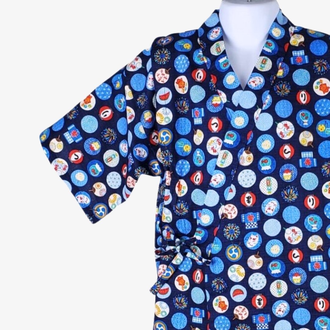 Boys 2pc Jinbei - Navy matsuri theme | Pac West Kimono