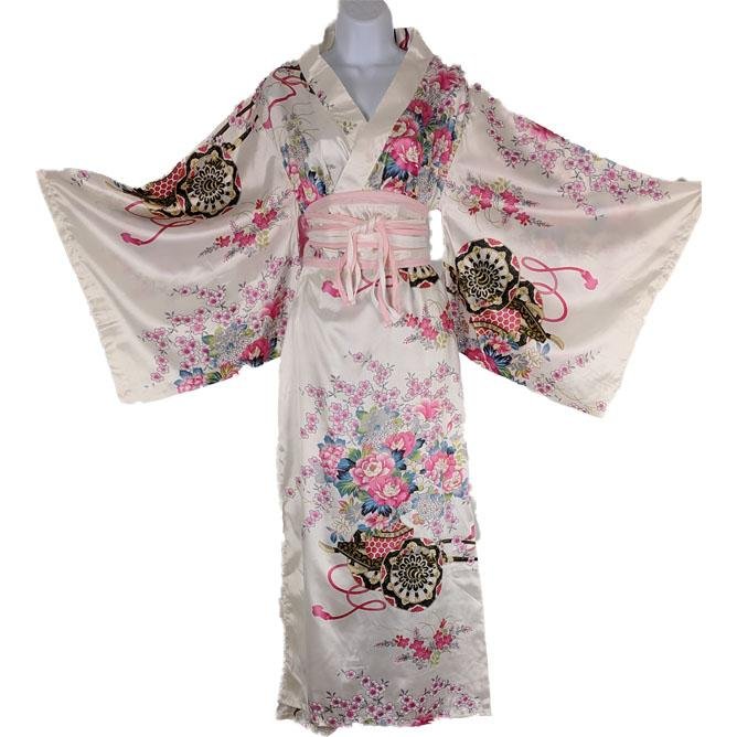 Satin Kimono Dress - White | Pac West Kimono