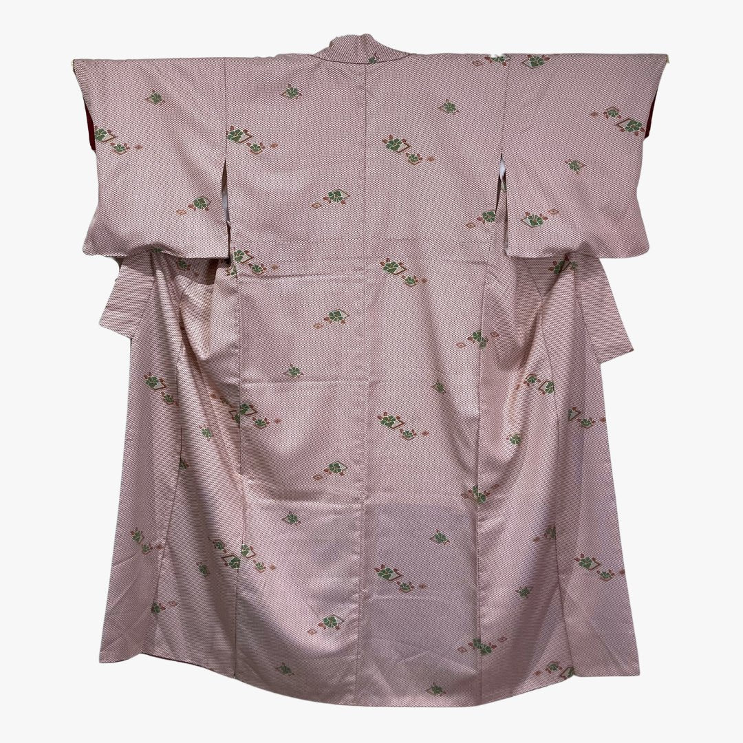 Vintage Traditional Komon Kimono - Maroon and beige design | Pac West ...