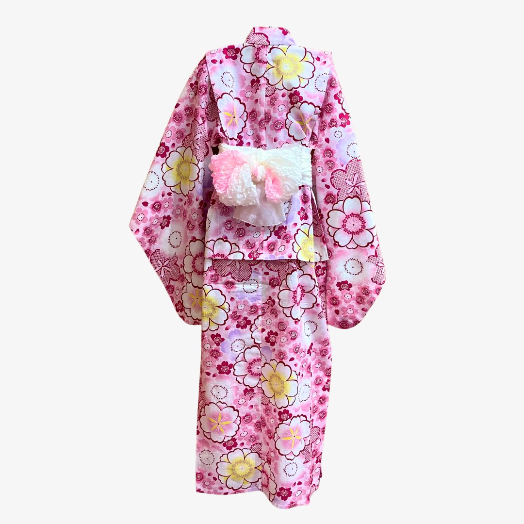 Yukata Girls - Pink with large sakura print | Pac West Kimono